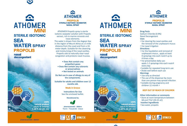Athomer All Natural Antibacterial Seawater Nasal Spray with Propolis ...